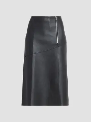 Victoria Beckham Zip-detail Leather Midi-skirt
