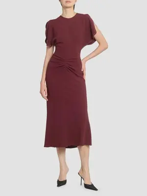 Victoria Beckham Gathered Stretch Midi-dress