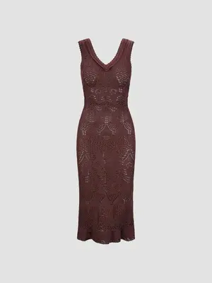 Staud Roan Crochet Midi-dress - Root