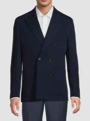 SAKS FIFTH AVENUE Double-breasted Wool Blazer