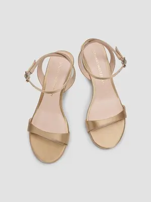 STUART WEITZMAN Kellie 50mm Satin Sandals - Sandstone