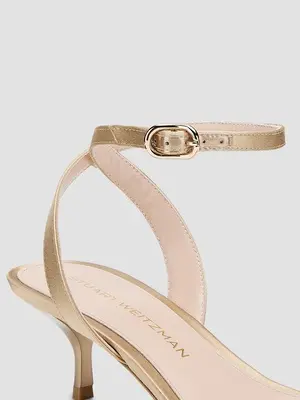 STUART WEITZMAN Kellie 50mm Satin Sandals - Sandstone