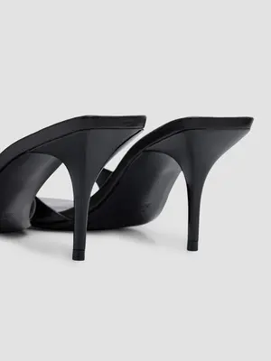 Schutz Elodie 75mm Leather Slip-on Sandals - Black