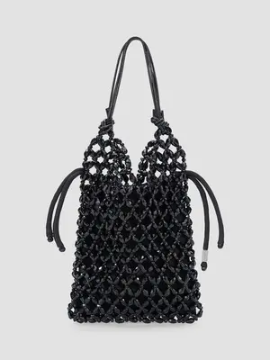 Staud Karla Crystal-beaded Shoulder Bag - Black