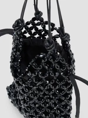 Staud Karla Crystal-beaded Shoulder Bag - Black