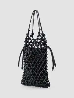 Staud Karla Crystal-beaded Shoulder Bag - Black