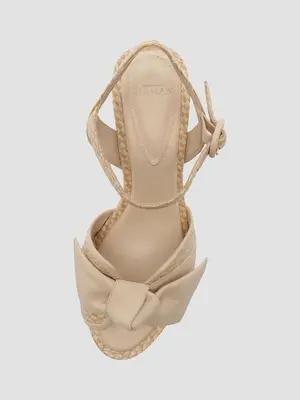 ALEXANDRE BIRMAN Maxi Clarita Flare 120mm Raffia & Leather Platform Sandals