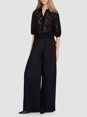 ANINE BING Shayna Lace Boxy Top