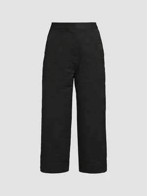 Natori Jacquard Wide-leg Crop Pants - Black