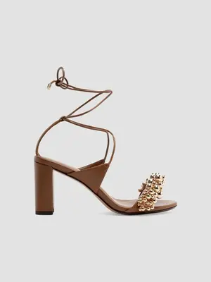 ALEXANDRE BIRMAN Gia 75mm Bubble-embellished Leather Sandals