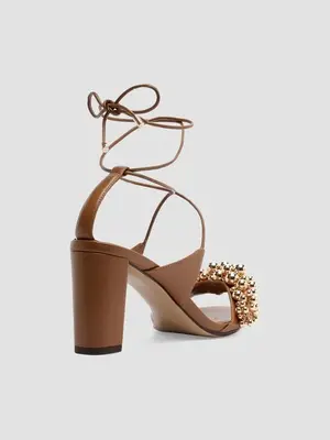 ALEXANDRE BIRMAN Gia 75mm Bubble-embellished Leather Sandals