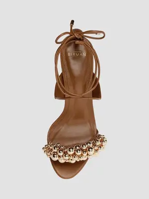 ALEXANDRE BIRMAN Gia 75mm Bubble-embellished Leather Sandals