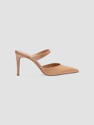 STUART WEITZMAN Power 85mm Patent Leather Stiletto Mules - Adobe