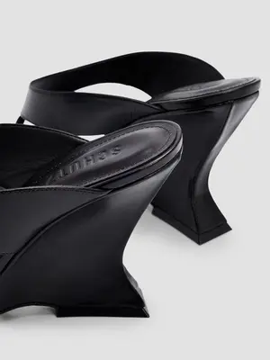 Schutz Maya 90mm Leather Sandals - Black