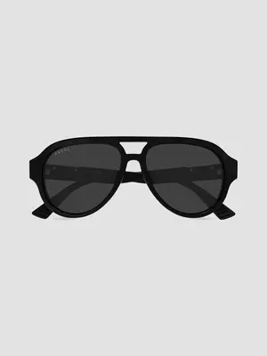 Gucci Subtle Web Sporty 55mm Pilot Sunglasses