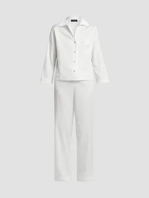 Natori Essentials Embroidered Cotton Sateen Pajamas