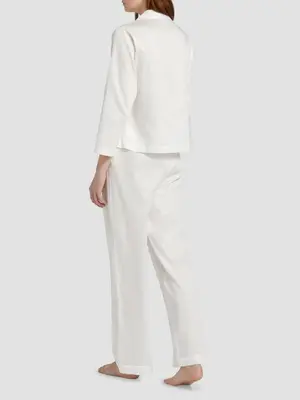 Natori Essentials Embroidered Cotton Sateen Pajamas