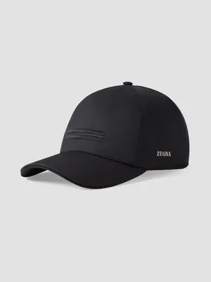 Zegna Microfiber Motorin Baseball Cap Black