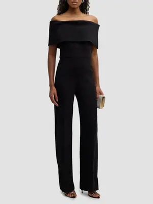 Lela Rose Off-the-shoulder Crêpe Jumpsuit