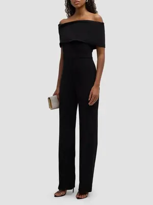 Lela Rose Off-the-shoulder Crêpe Jumpsuit