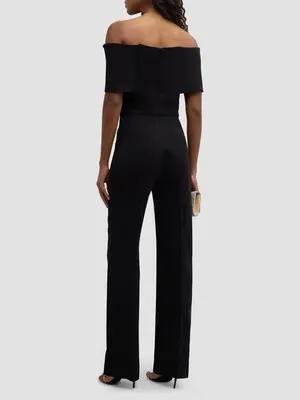 Lela Rose Off-the-shoulder Crêpe Jumpsuit