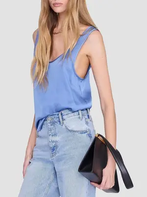 ANINE BING Lea Double-face Silk Charmeuse Tank