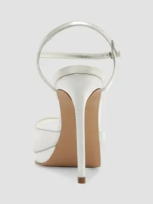 Schutz Scarlett 115mm Leather Platform Sandals - Silver