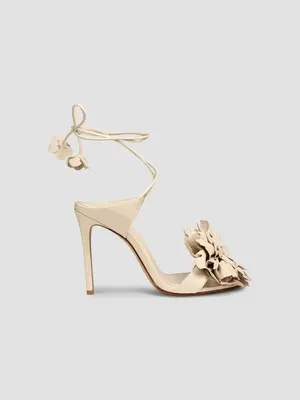 ALEXANDRE BIRMAN Ornela 100mm Flower-appliqué Leather Sandals