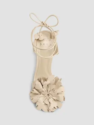 ALEXANDRE BIRMAN Ornela 100mm Flower-appliqué Leather Sandals
