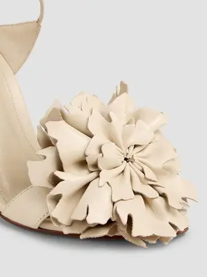 ALEXANDRE BIRMAN Ornela 100mm Flower-appliqué Leather Sandals