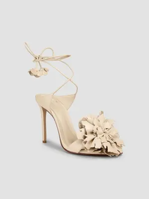 ALEXANDRE BIRMAN Ornela 100mm Flower-appliqué Leather Sandals