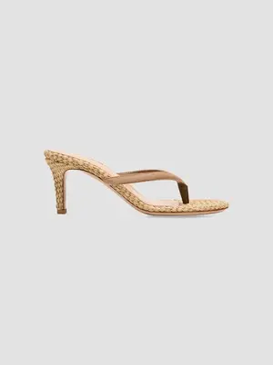 GIANVITO ROSSI Calypso 80mm Suede & Raffia Sandals