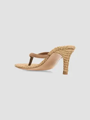 GIANVITO ROSSI Calypso 80mm Suede & Raffia Sandals