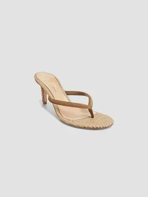 GIANVITO ROSSI Calypso 80mm Suede & Raffia Sandals