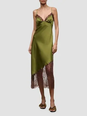 Staud Lara Lace-trim Silk Slip Dress