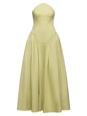 ET OCHS Camille Stretch-cotton Strapless Maxi Dress - Tea