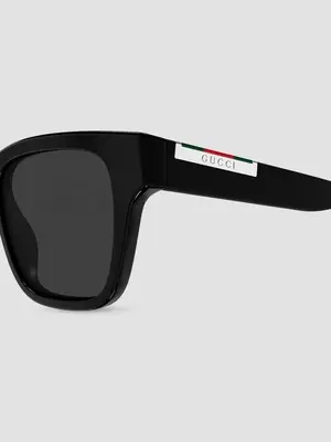 Gucci Subtle Web Sporty 52mm Square Sunglasses - Black