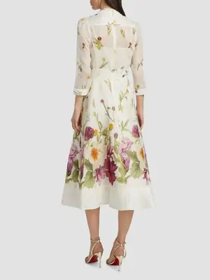 Rickie Freeman For Teri Jon Floral Button-front Cocktail Dress