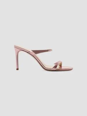 ALEXANDRE BIRMAN Tita 85mm Metallic Leather Sandals - Pink