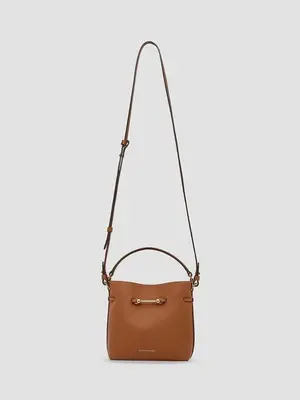 Strathberry Corda Mini Leather Bucket Bag - Chestnut