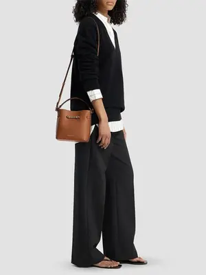 Strathberry Corda Mini Leather Bucket Bag - Chestnut