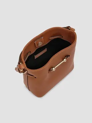 Strathberry Corda Mini Leather Bucket Bag - Chestnut