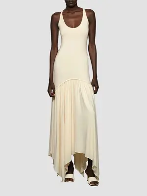 ET OCHS Ramona Asymmetric Stretch-jersey Scoopneck Maxi Dress