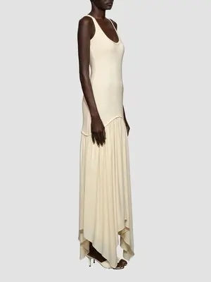 ET OCHS Ramona Asymmetric Stretch-jersey Scoopneck Maxi Dress