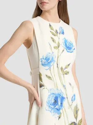 Rickie Freeman For Teri Jon Crepe Flower Print Minidress