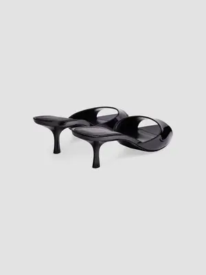 STUART WEITZMAN Lexington 50mm Patent Leather Mule Sandals - Black