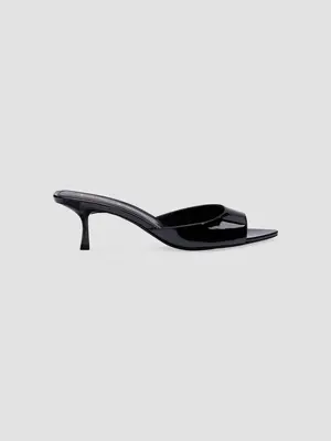 STUART WEITZMAN Lexington 50mm Patent Leather Mule Sandals - Black