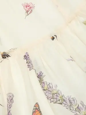 Rickie Freeman For Teri Jon Floral-print Linen-silk Midi-dress