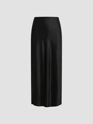 FAVORITE DAUGHTER The Favorite Hammered Satin Midi-skirt - Black