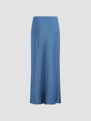 FAVORITE DAUGHTER The Favorite Hammered Satin Midi-skirt - River Blue